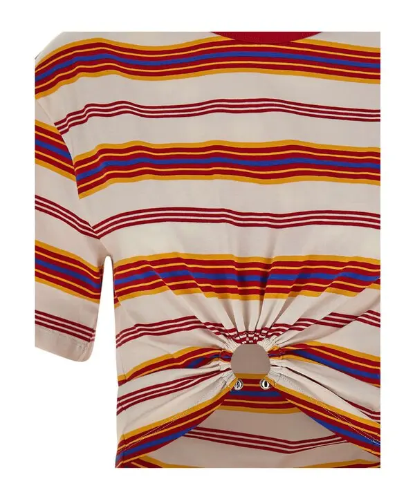 Rabanne Pleated Striped T-shirt