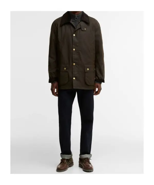 Barbour Waxed Cotton Jacket With Stand Collar