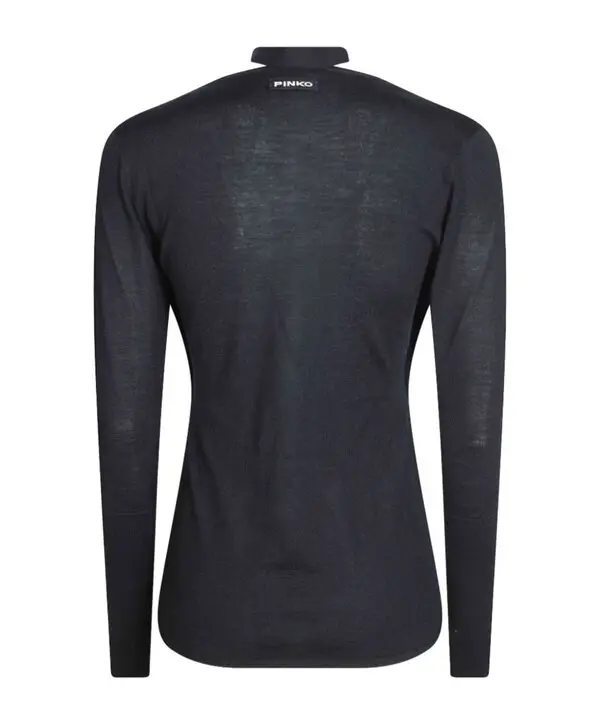 Pinko Lace-trim Tie-neck Sweater