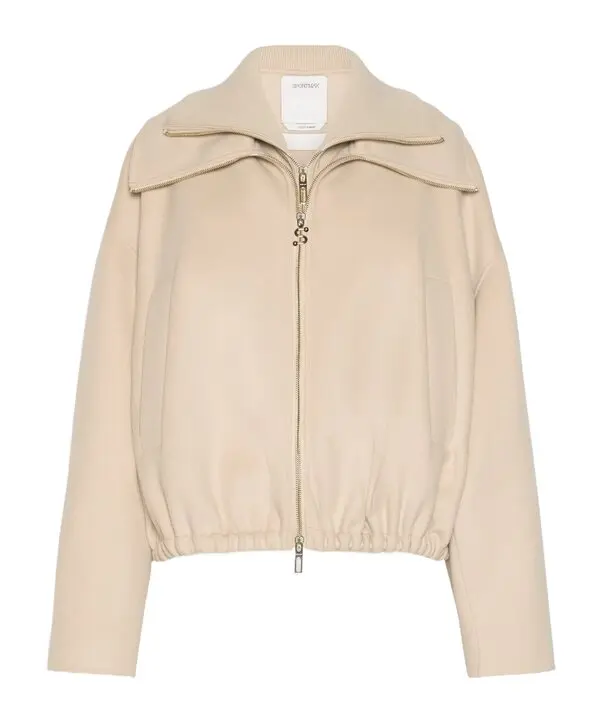 Sportmax Pure Wool Bomber Jacket With Removable Bib