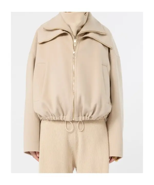 Sportmax Pure Wool Bomber Jacket With Removable Bib