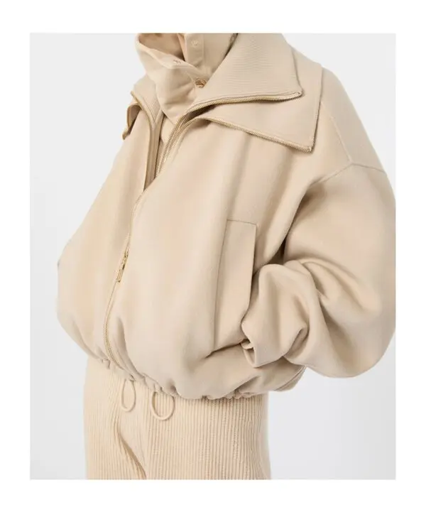 Sportmax Pure Wool Bomber Jacket With Removable Bib