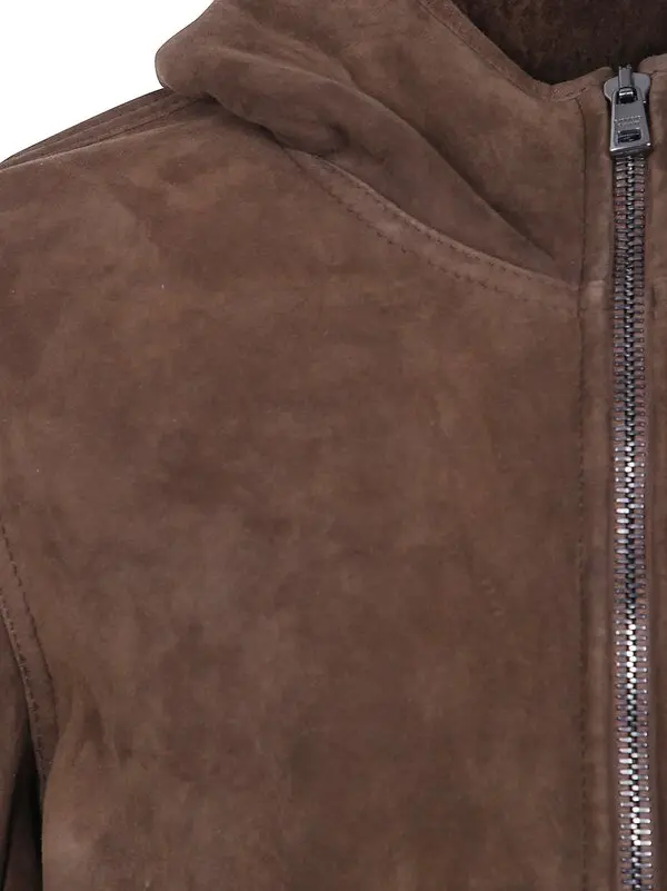 GIORGIO BRATO Cropped Hooded Leather Jacket