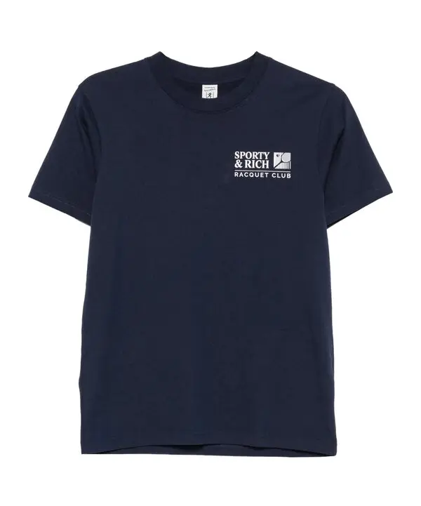 SPORTY  RICH Sporty & Rich Logo Print T-shirt
