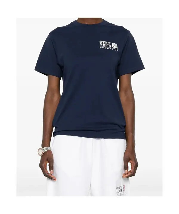 SPORTY  RICH Sporty & Rich Logo Print T-shirt