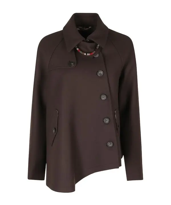 BAZAR DELUXE Long Sleeve Asymmetric Wool Jacket