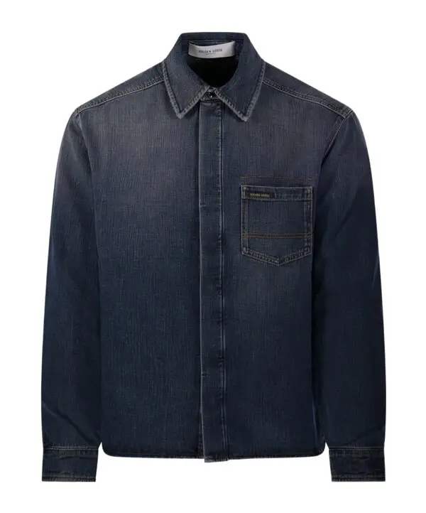 GOLDEN GOOSE Logo Patch Denim Shirt