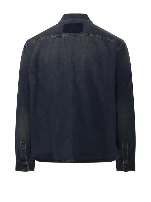 GOLDEN GOOSE Logo Patch Denim Shirt