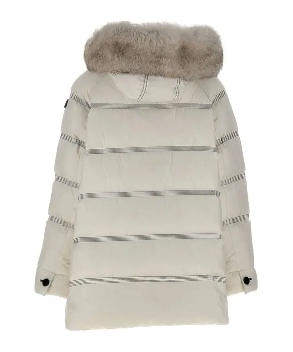 Peuterey Long-sleeved Down Jacket With Fur-trimmed Hood