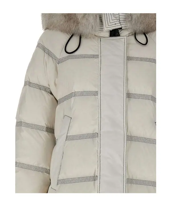 Peuterey Long-sleeved Down Jacket With Fur-trimmed Hood