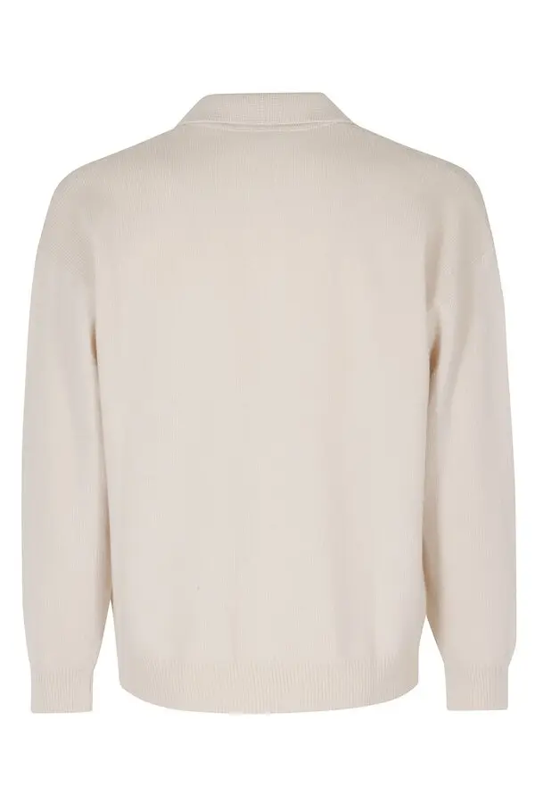 ROBERTO COLLINA Ribbed-trim Long-sleeve Polo Shirt