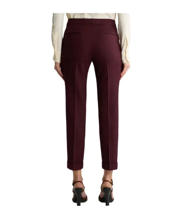 Etro Cropped Wool Jacquard Trousers With Medallion Motif