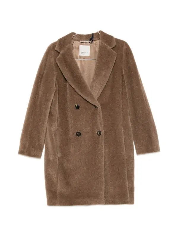 Max Mara Long-sleeved Double-breasted Coat - Honey-colored