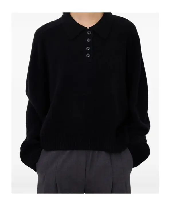Loulou De Saison Homere Buttoned Knitwear - Black