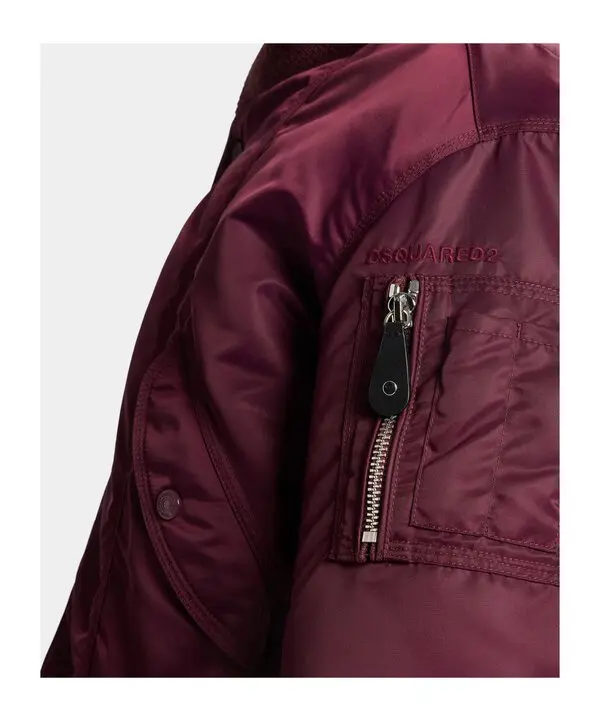 Dsquared2 Aviator Wash 80's Kiodo Bomber - Bordeaux