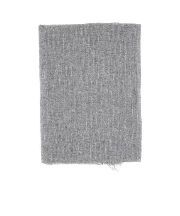 GRAN SASSO Raw-edge Hem Scarf - Gray