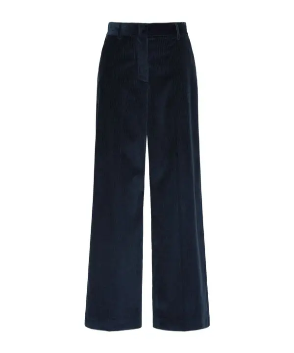 Max Mara Cotton Velvet Trousers - Navy