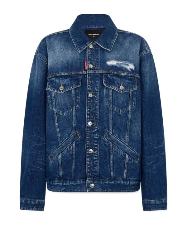 Dsquared2 Distressed Denim Oversized Jacket