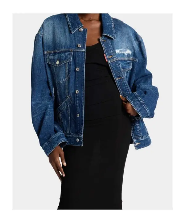 Dsquared2 Distressed Denim Oversized Jacket