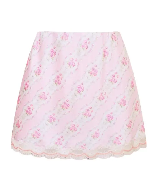 LoveShackFancy Bernes Mini Printed Skirt
