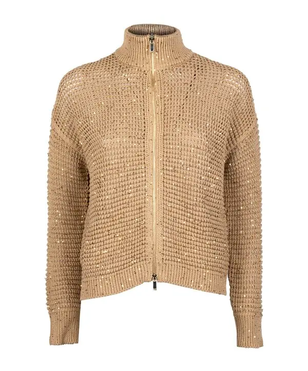 Max Mara Sequin Embellished Cardigan - Nude