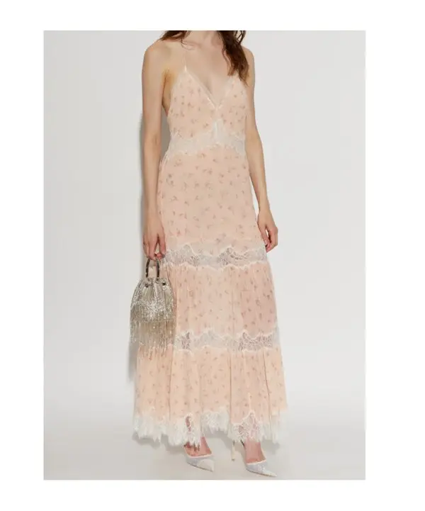 LoveShackFancy Floral Print Halterneck Maxi Dress