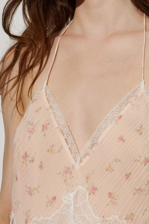 LoveShackFancy Floral Print Halterneck Maxi Dress