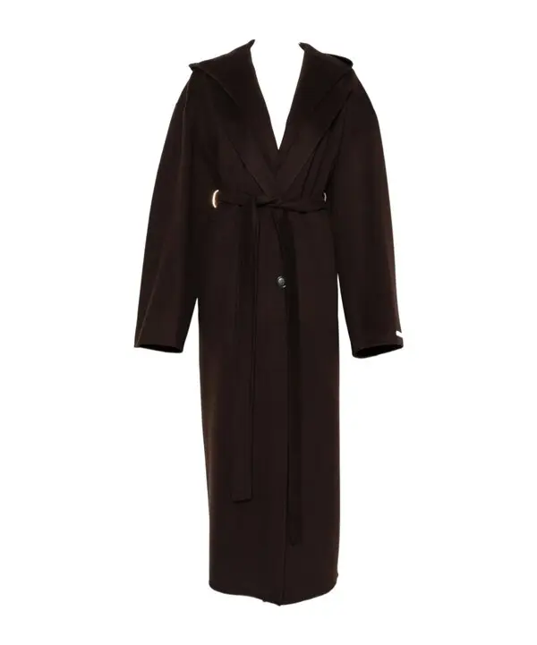 Sportmax Collared Long-sleeved Coat With Detachable Belt - Brown