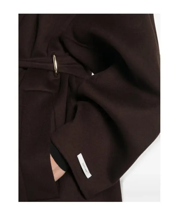 Sportmax Collared Long-sleeved Coat With Detachable Belt