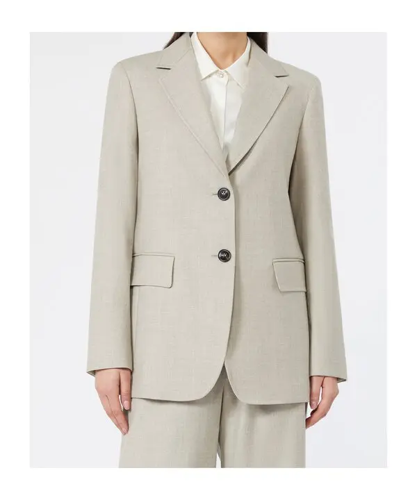 Max Mara Single-breasted Wool Flannel Blazer