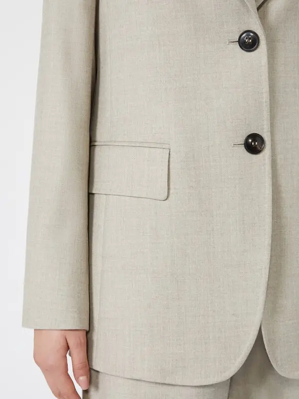 Max Mara Single-breasted Wool Flannel Blazer