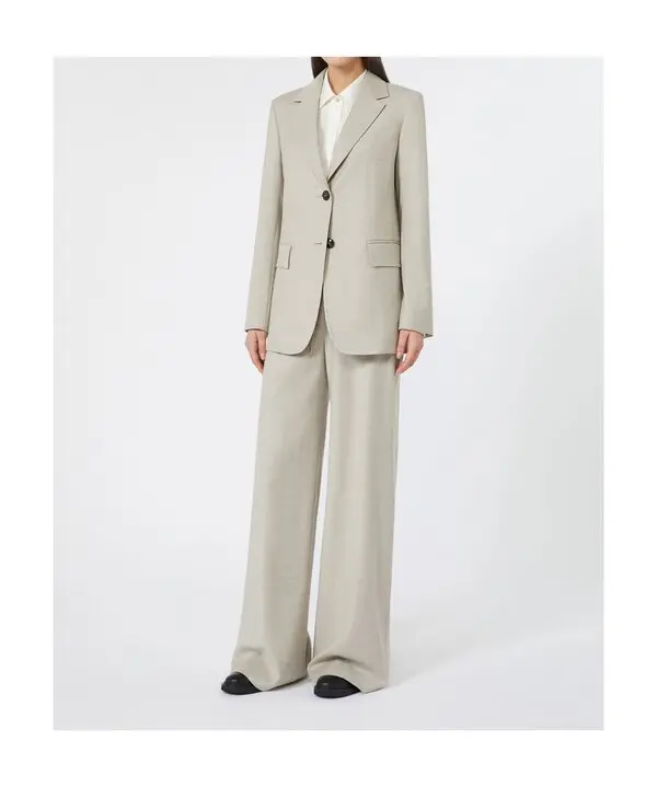 Max Mara Single-breasted Wool Flannel Blazer