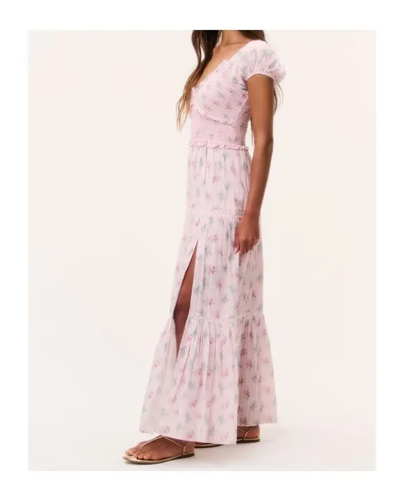 LoveShackFancy Amandla Floral Cotton Dress - Pink