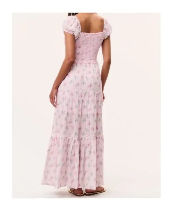 LoveShackFancy Amandla Floral Cotton Dress - Pink