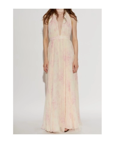 LoveShackFancy Lilah Halterneck Maxi Dress - Nude
