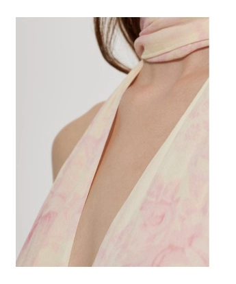LoveShackFancy Lilah Halterneck Maxi Dress - Nude