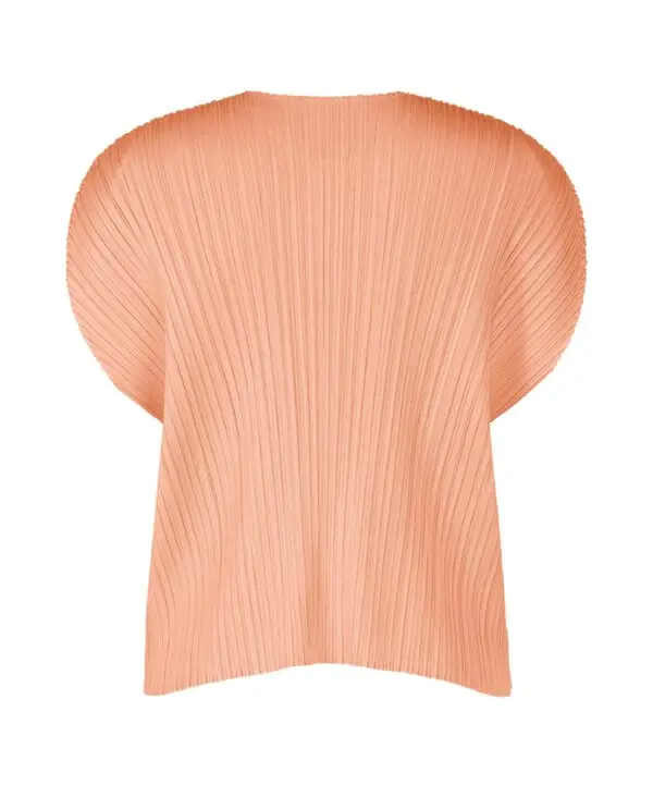 Issey Miyake Boxy-fit Cap Sleeve Top - Light Orange