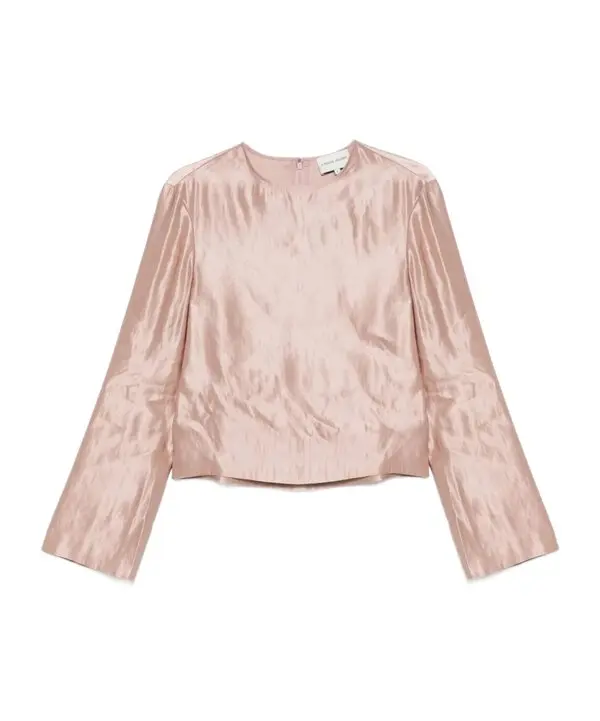 Loulou De Saison Round Neck Long Sleeve Top - Pink