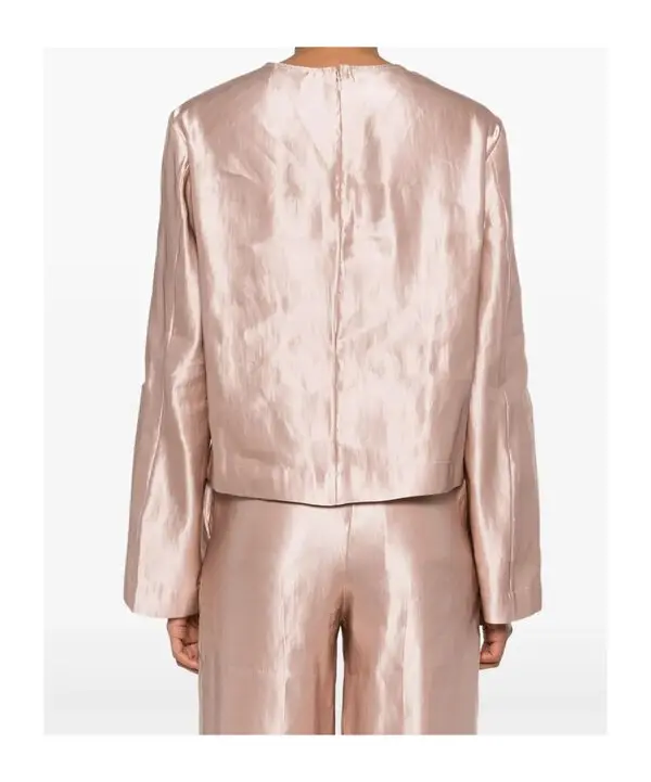 Loulou De Saison Round Neck Long Sleeve Top - Pink