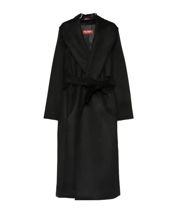 Max Mara Collared Long-sleeved Coat - Black