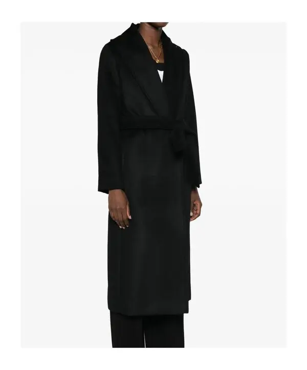 Max Mara Collared Long-sleeved Coat - Black