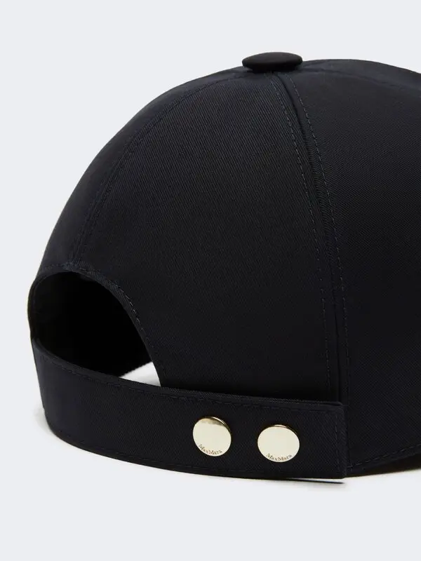 Max Mara Gabardine Water-repellent Baseball Cap With Monogram Motif - Midnight Blue