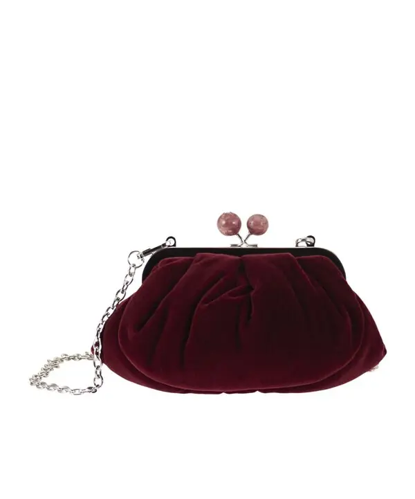 Max Mara Wkagiochi Velvet Chain Clutch Bag