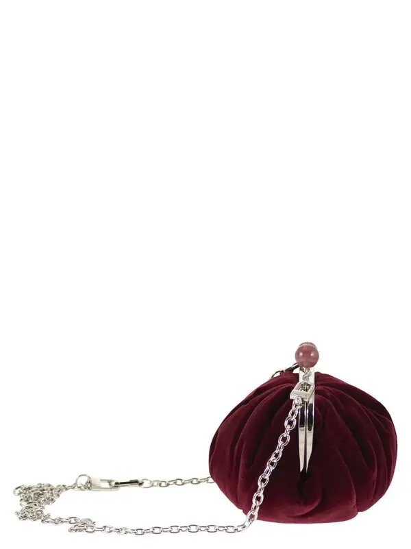 Max Mara Wkagiochi Velvet Chain Clutch Bag