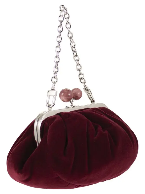 Max Mara Wkagiochi Velvet Chain Clutch Bag