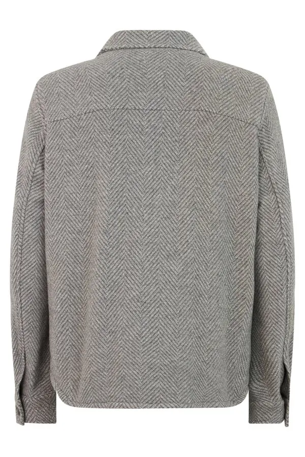 Herno Herringbone-knit Shirt Jacket