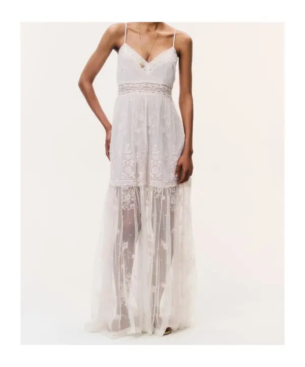 LoveShackFancy Valmy Embroidered Tulle Dress