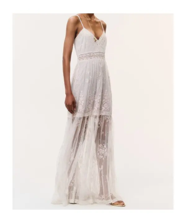 LoveShackFancy Valmy Embroidered Tulle Dress