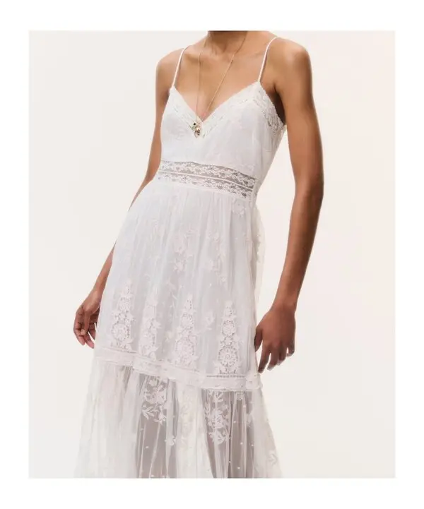 LoveShackFancy Valmy Embroidered Tulle Dress