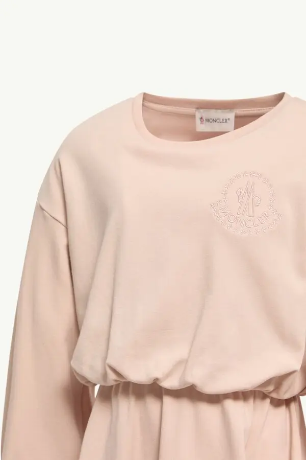Moncler Embroidered Cotton Sweatshirt Dress